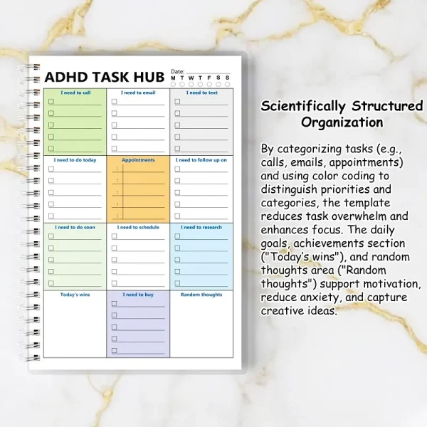 ADHD Task Planner | Daily Organizer For Focus & Productivity